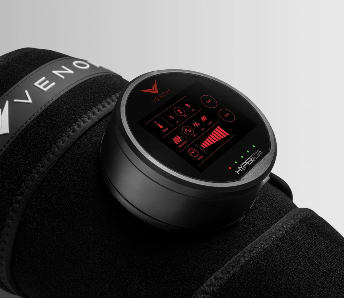 Touch screen control to adjust heat, vibration and time patterns