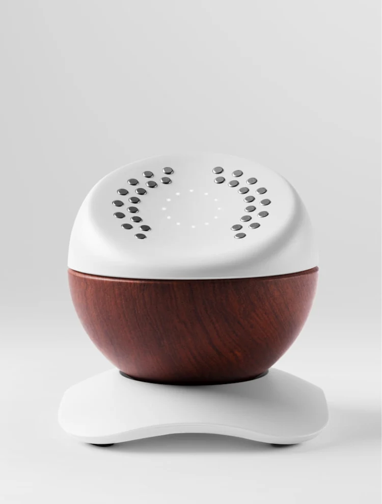 Textured, natural wood base married with modern technology in an ...