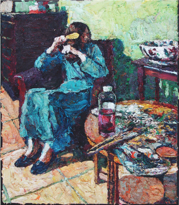 Robert Barnes, Model brushing her hair — Artwork — Philip Bacon Galleries