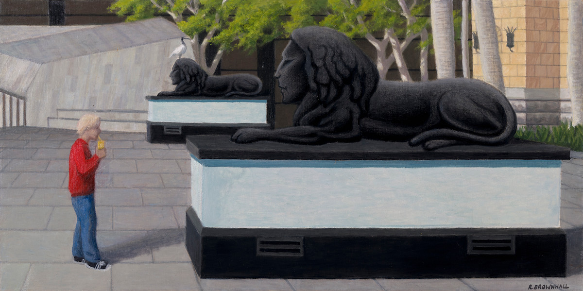 Robert Brownhall, Boy and lion — Artwork — Philip Bacon Galleries