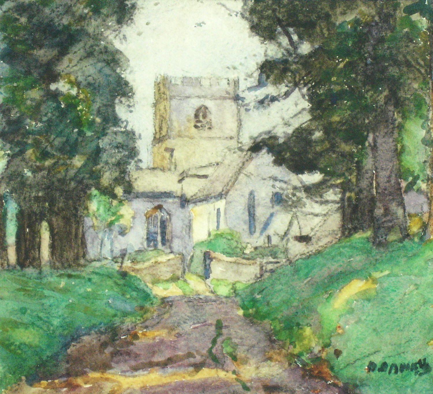 David Davies, Norman church, Dieppe — Artwork — Philip Bacon Galleries