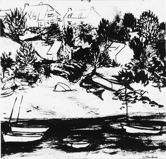 David Strachan, Fishing Village, France — Artwork — Philip Bacon Galleries