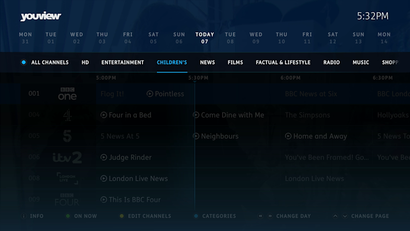 Hide/unhide channels - YouView Support