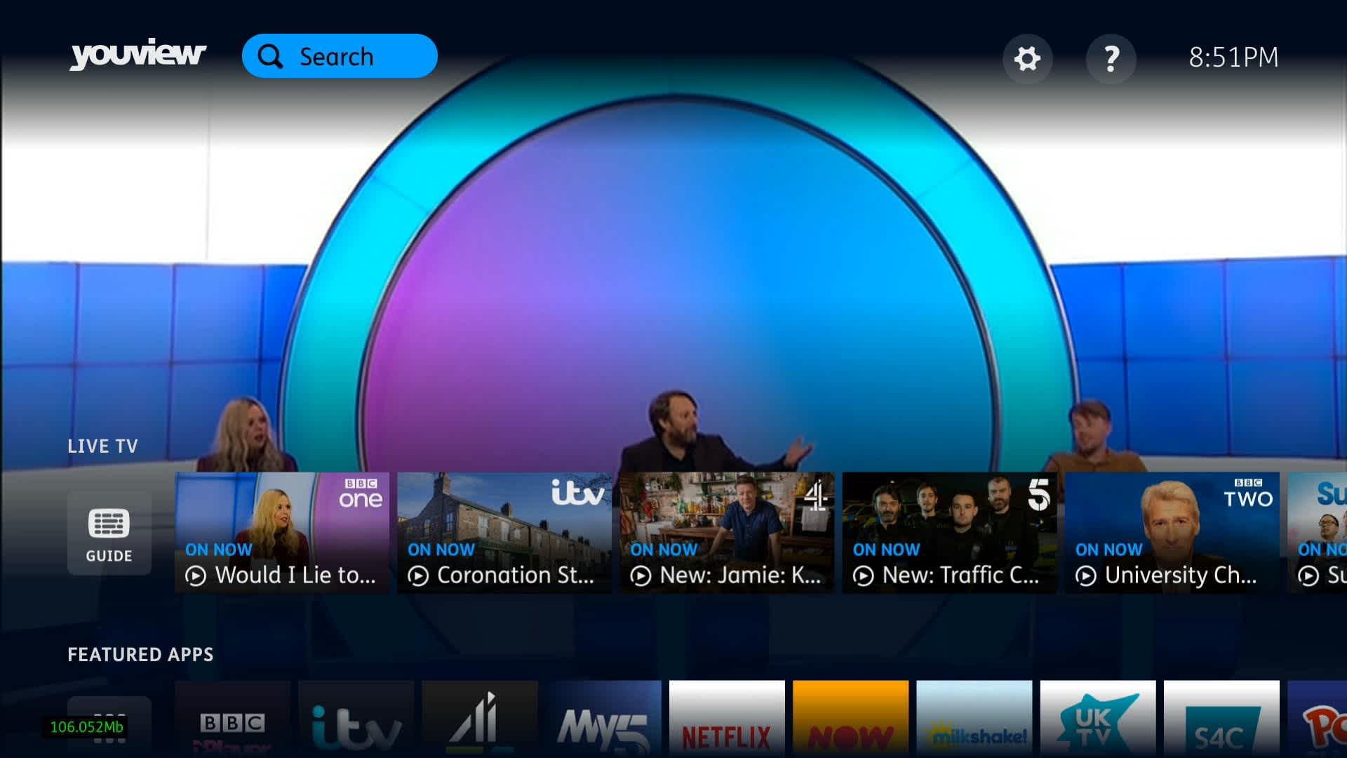 New Homescreen - YouView Support