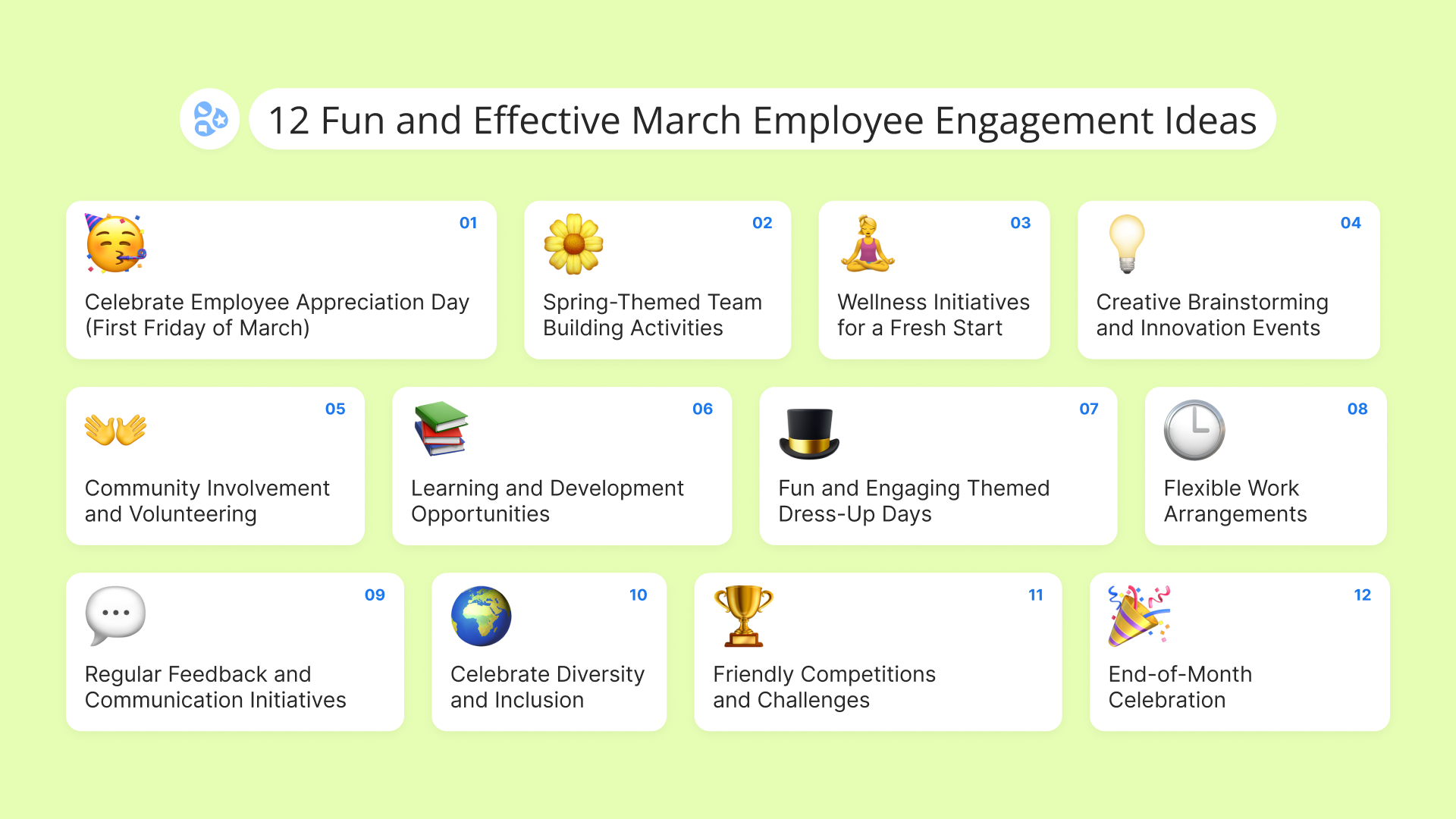 12 March Employee Engagement Ideas to Boost Workplace Morale