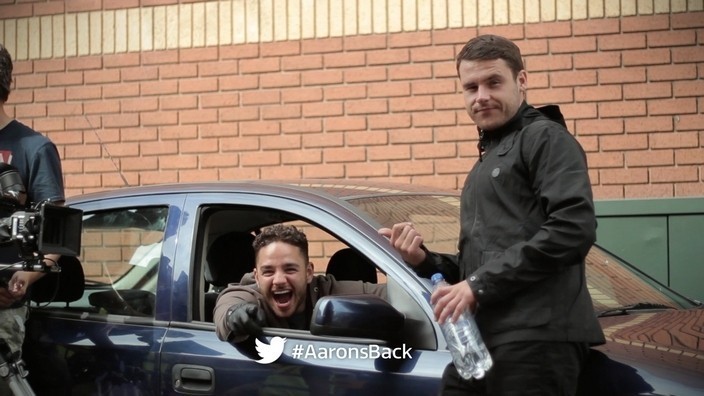 EXCLUSIVE VIDEO: Aaron's Back! | Emmerdale