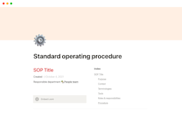 Notion Template Gallery Standard Operating Procedure