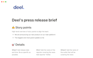 Notion Template Gallery Deel s Press Release Brief