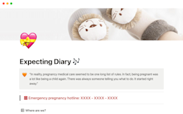 Notion Template Gallery Expecting Mother Diary