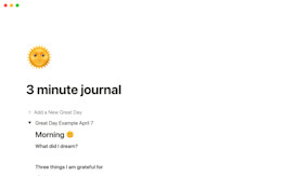 Notion Template Gallery 3 Minute Journal
