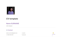Notion Template Gallery CV Template