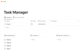 Notion Template Gallery Task Manager