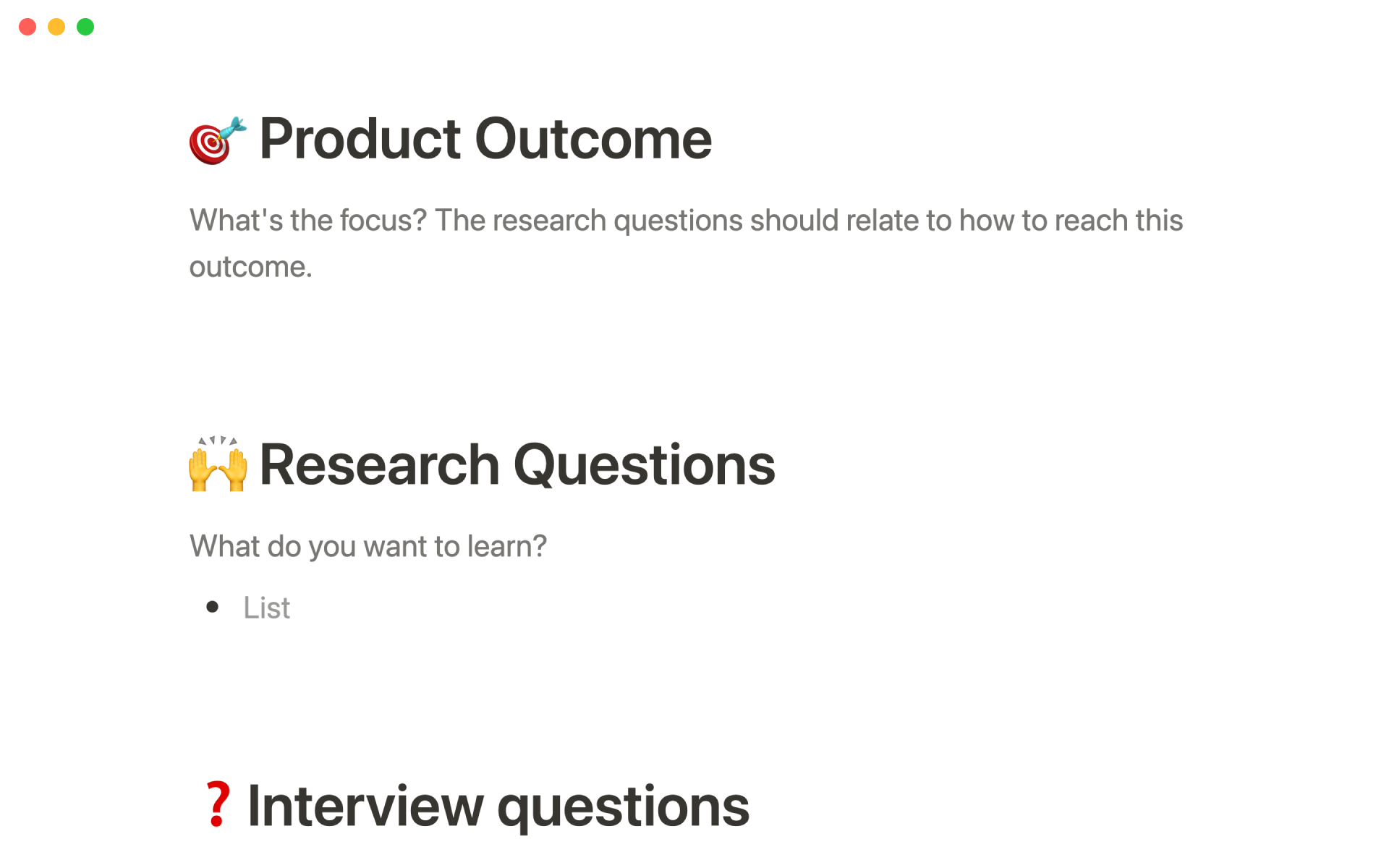 Product Research Interview
