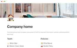 Notion Template Gallery Company Home