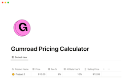 Notion Template Gallery Gumroad Pricing Calculator
