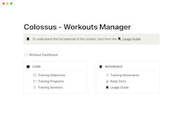 Notion Template Gallery Advanced Workout Planner