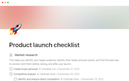 Notion Template Gallery Product Launch Checklist