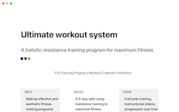 Notion Template Gallery Ultimate Workout System