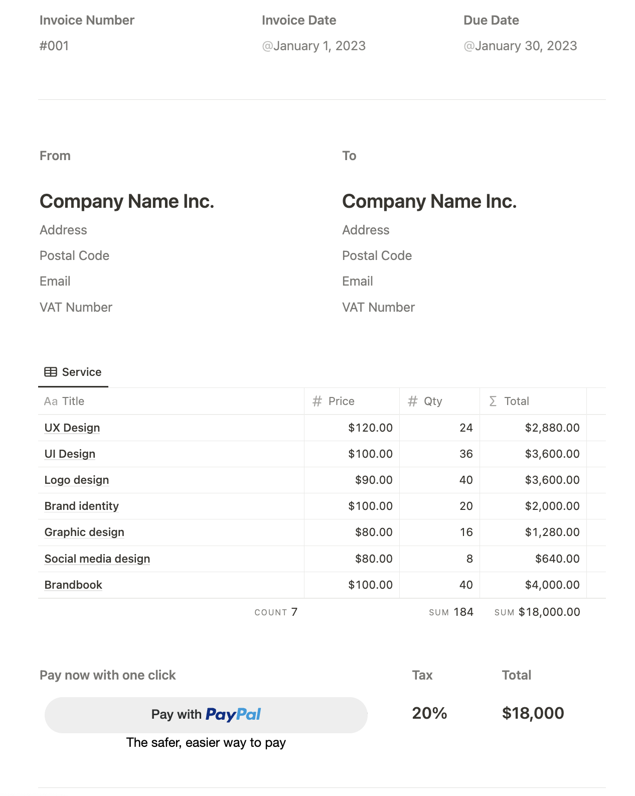 Blank Invoice Templates For Mac