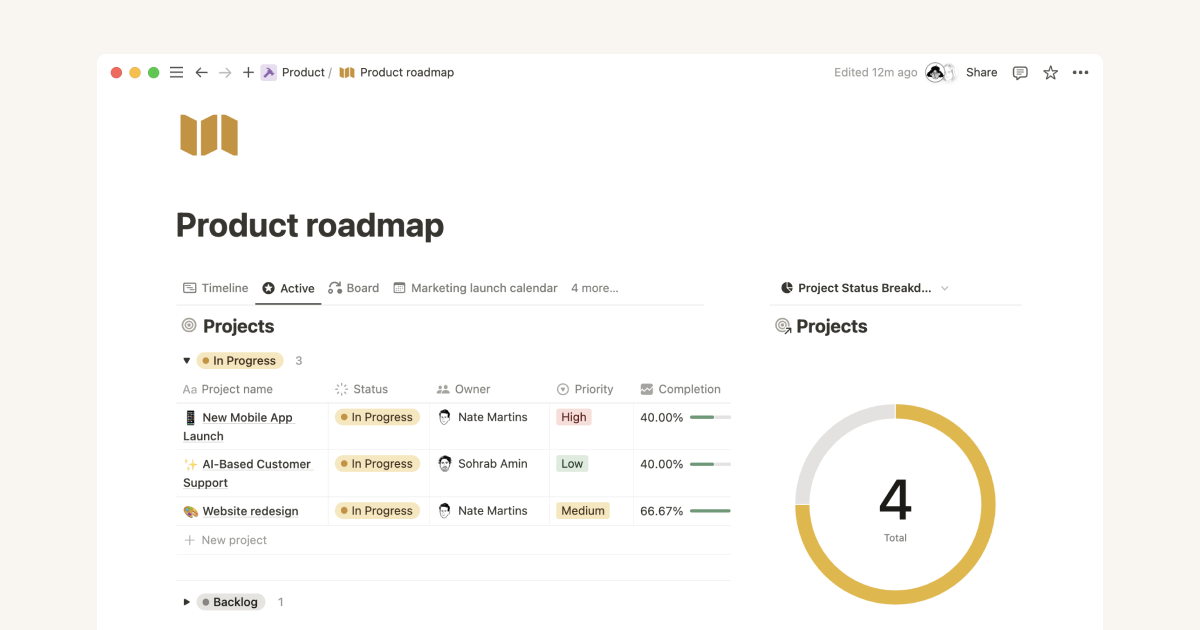 Your centralized product development hub in Notion
