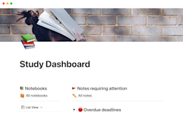 Notion Template Gallery Study Dashboard