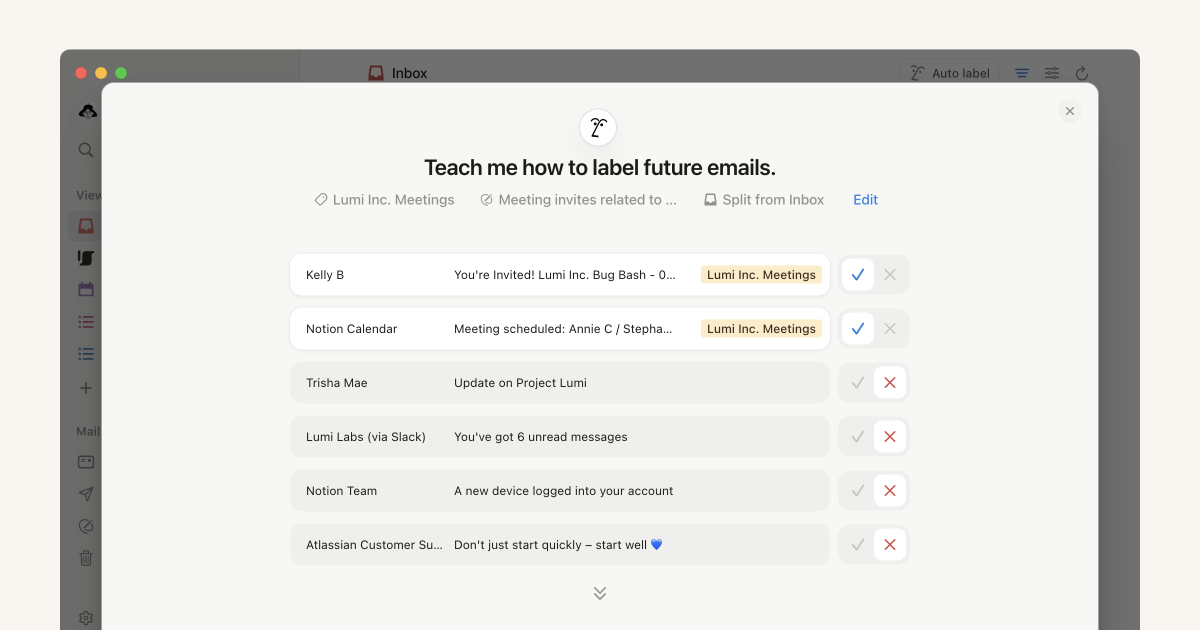 Organize your inbox with Notion AI's auto labeling
