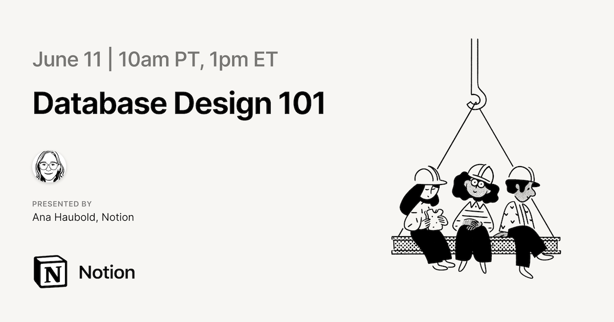Database Design 101 – Notion Webinars