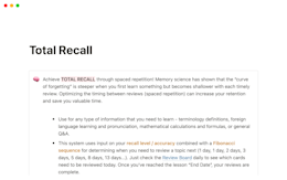 Notion Template Gallery Total Recall Dynamic Spaced Repetition Learning