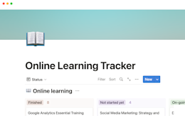 Notion Template Gallery Online Learning Tracker