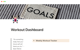 Notion Template Gallery Workout Dashboard
