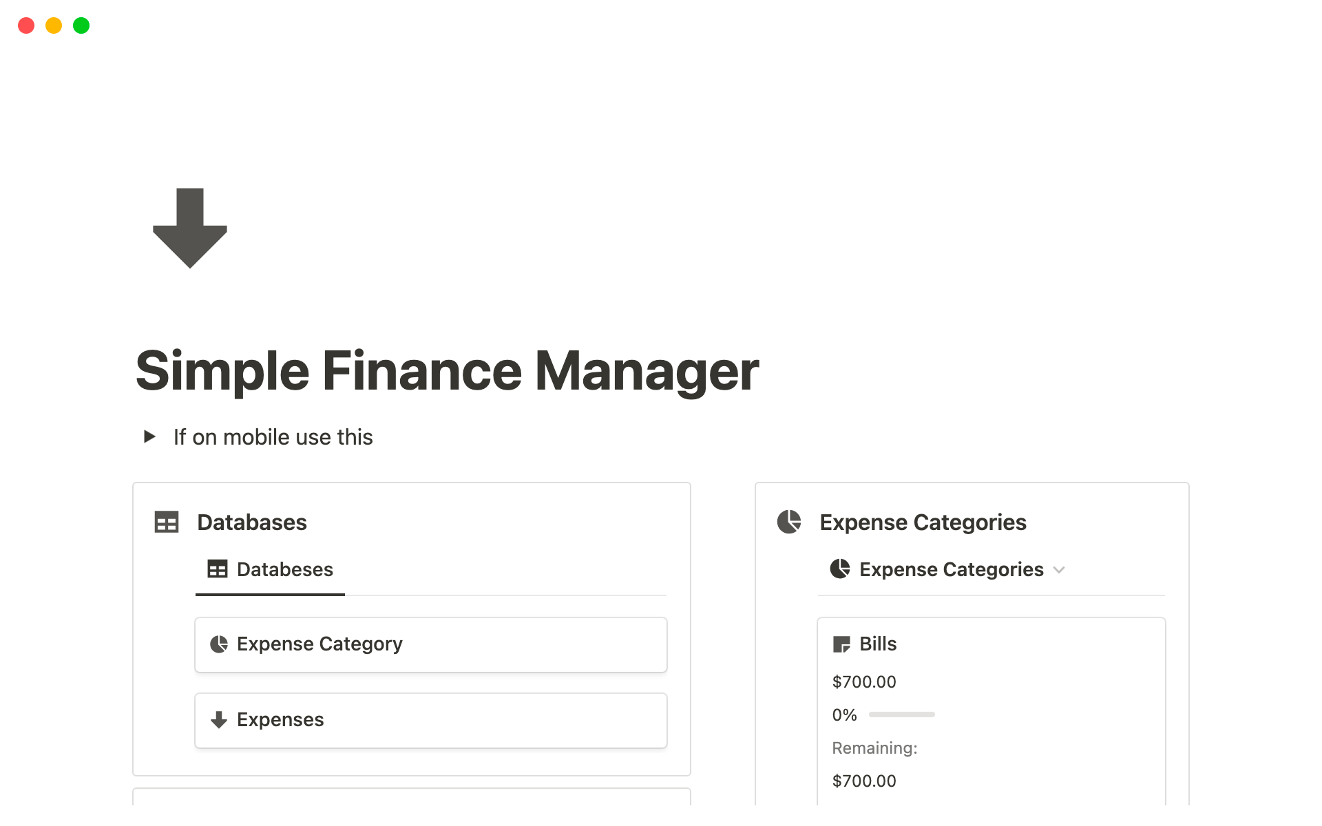 Simple Finance Tracker Template | Notion Marketplace