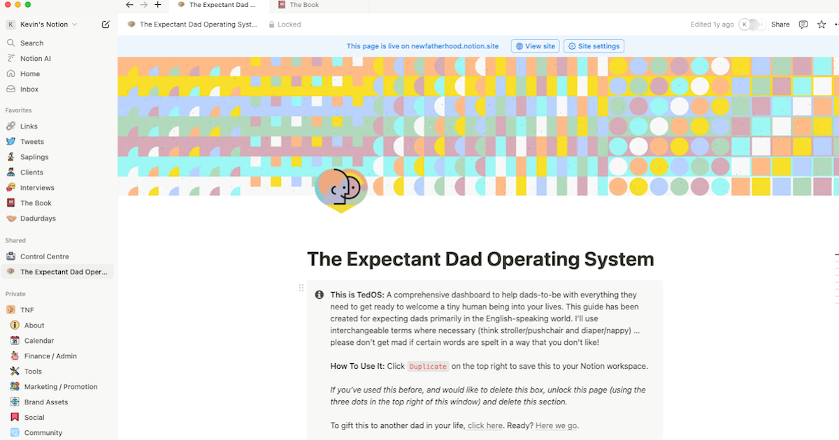 A playbook for twenty-first-century fatherhood, built on Notion