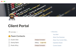 Notion Client Portal Template 2023 Template Printable