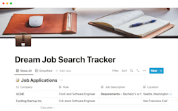 Notion Template Gallery Dream Job Search Tracker