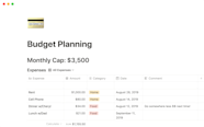 Notion Template Gallery Budget Planning