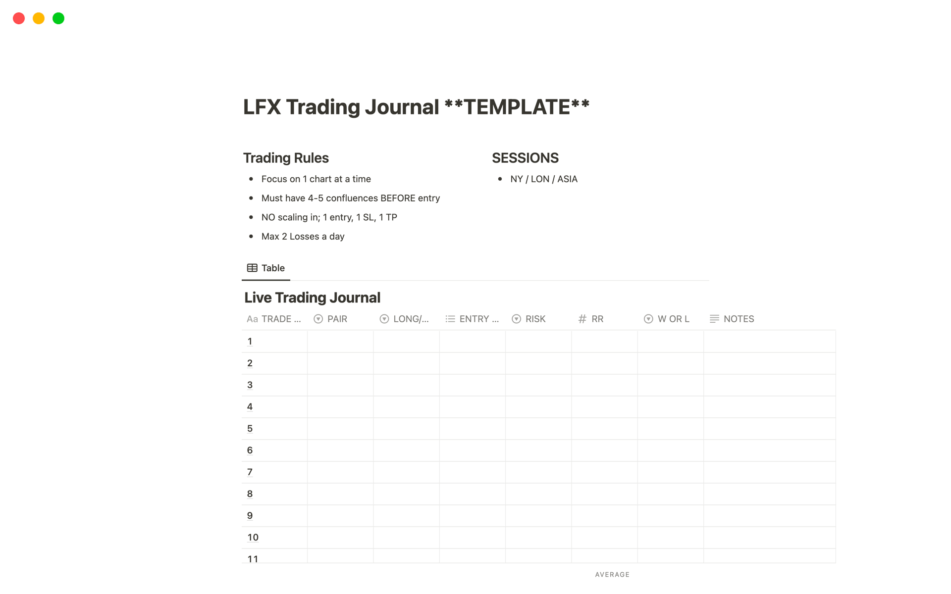 Accounting Journal Template