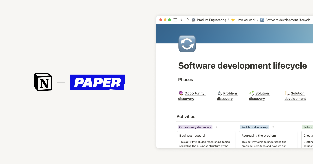 Paper ships faster with crystal clear processes on Notion