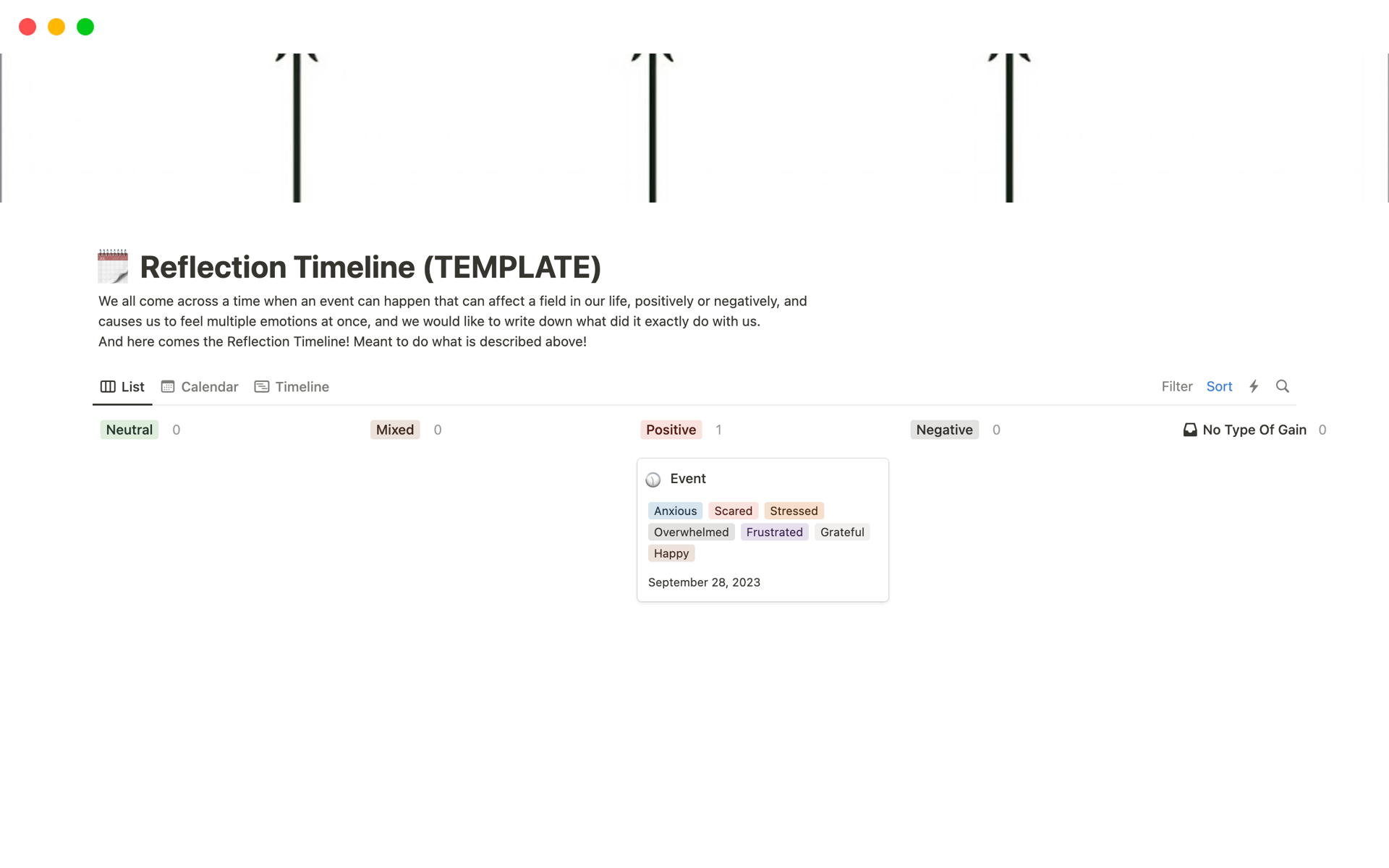 Significant Life Events Timeline Template