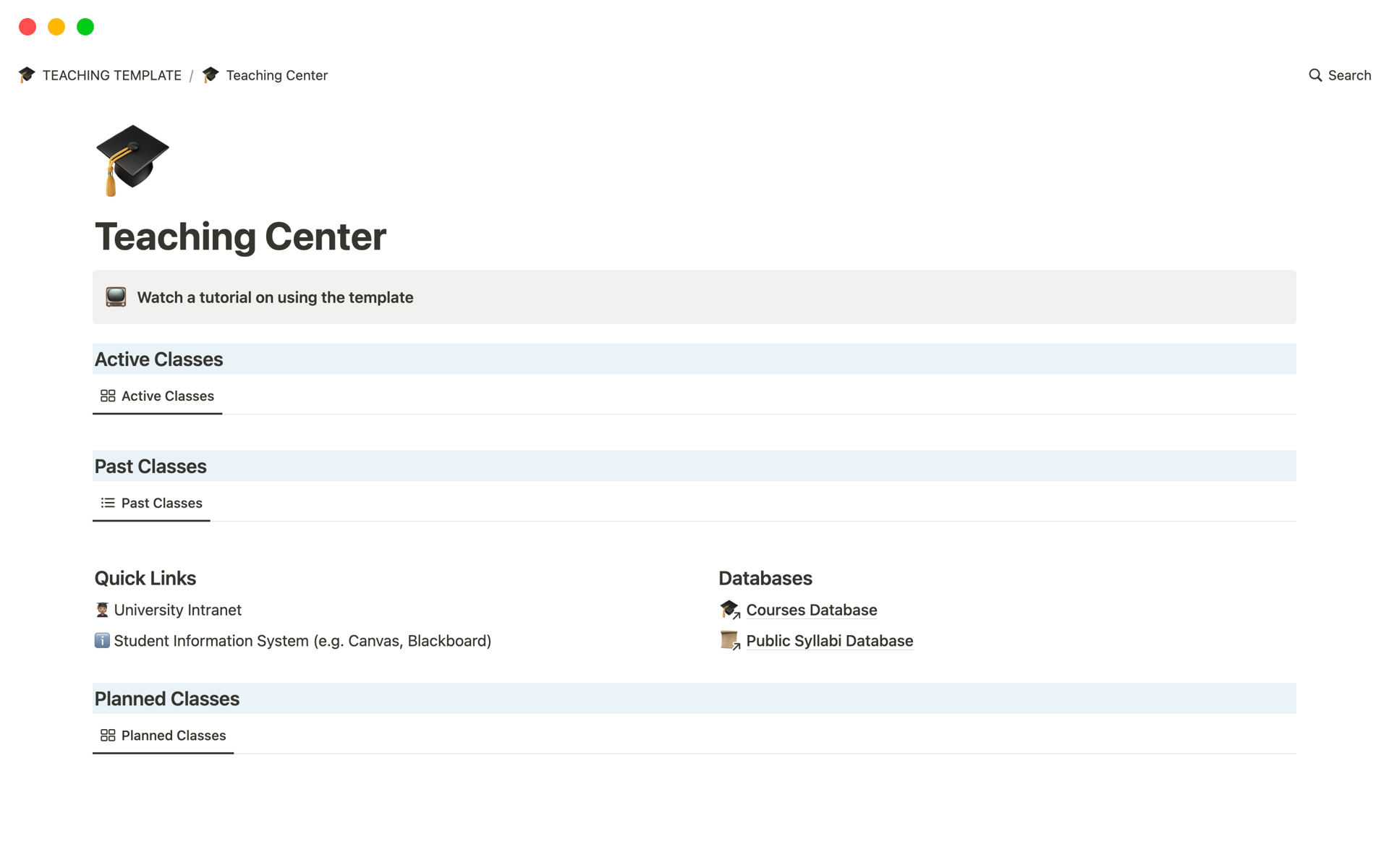 The Teaching Center Template | Notion Marketplace