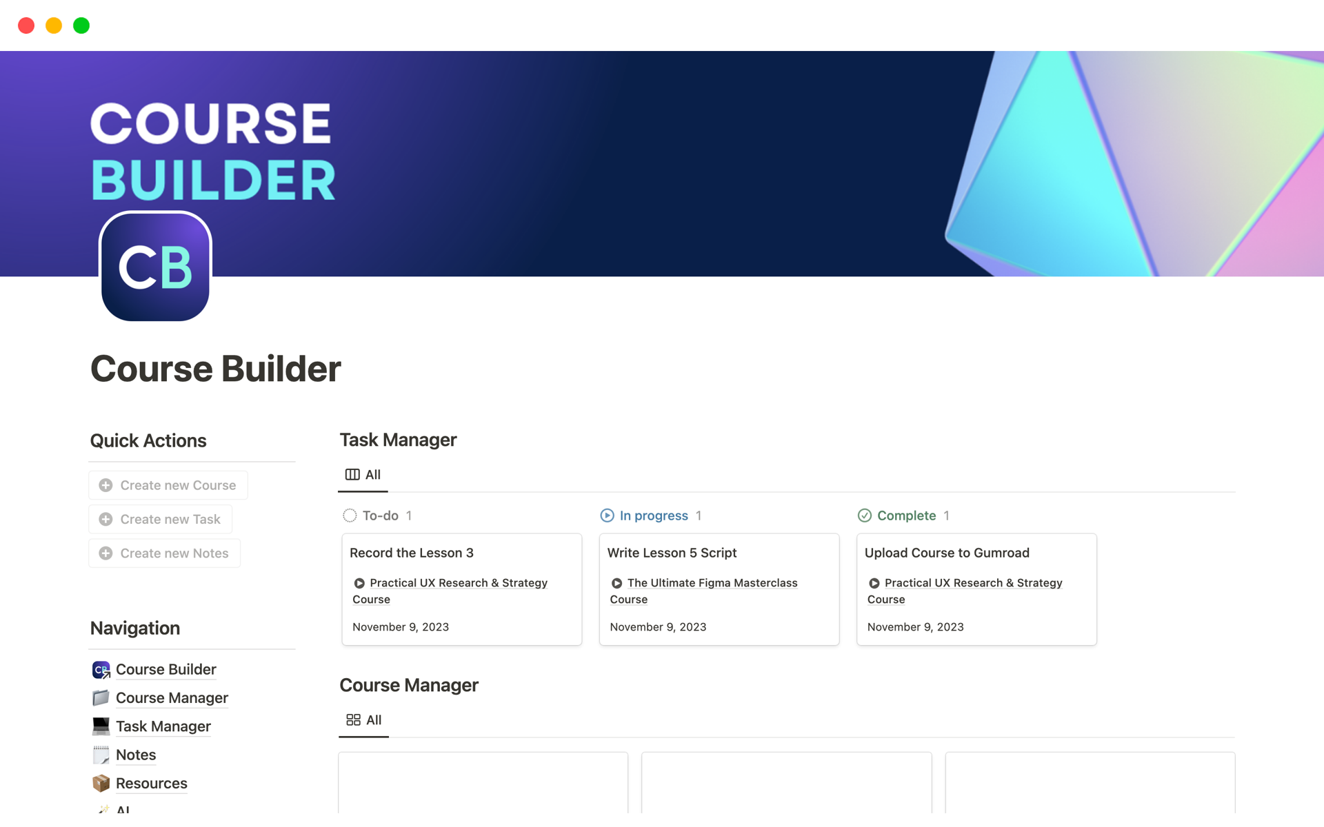 Course Builder Template | Notion Marketplace