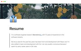Notion Template Gallery Resume
