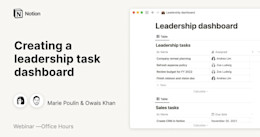 Notion Office Hours Creating A Leadership Task Dashboard Notion 