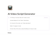 Notion Template Gallery AI Video Script Generator Notion Template Gallery AI Video Script Generator