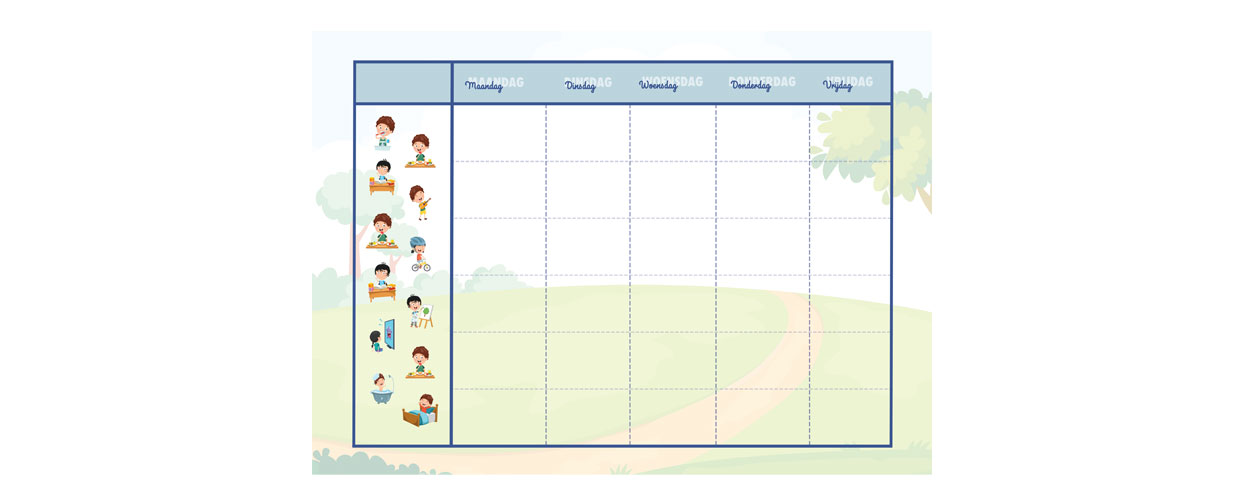 Weekplanner kinderen met gratis ontwerpen | Printdeal.be