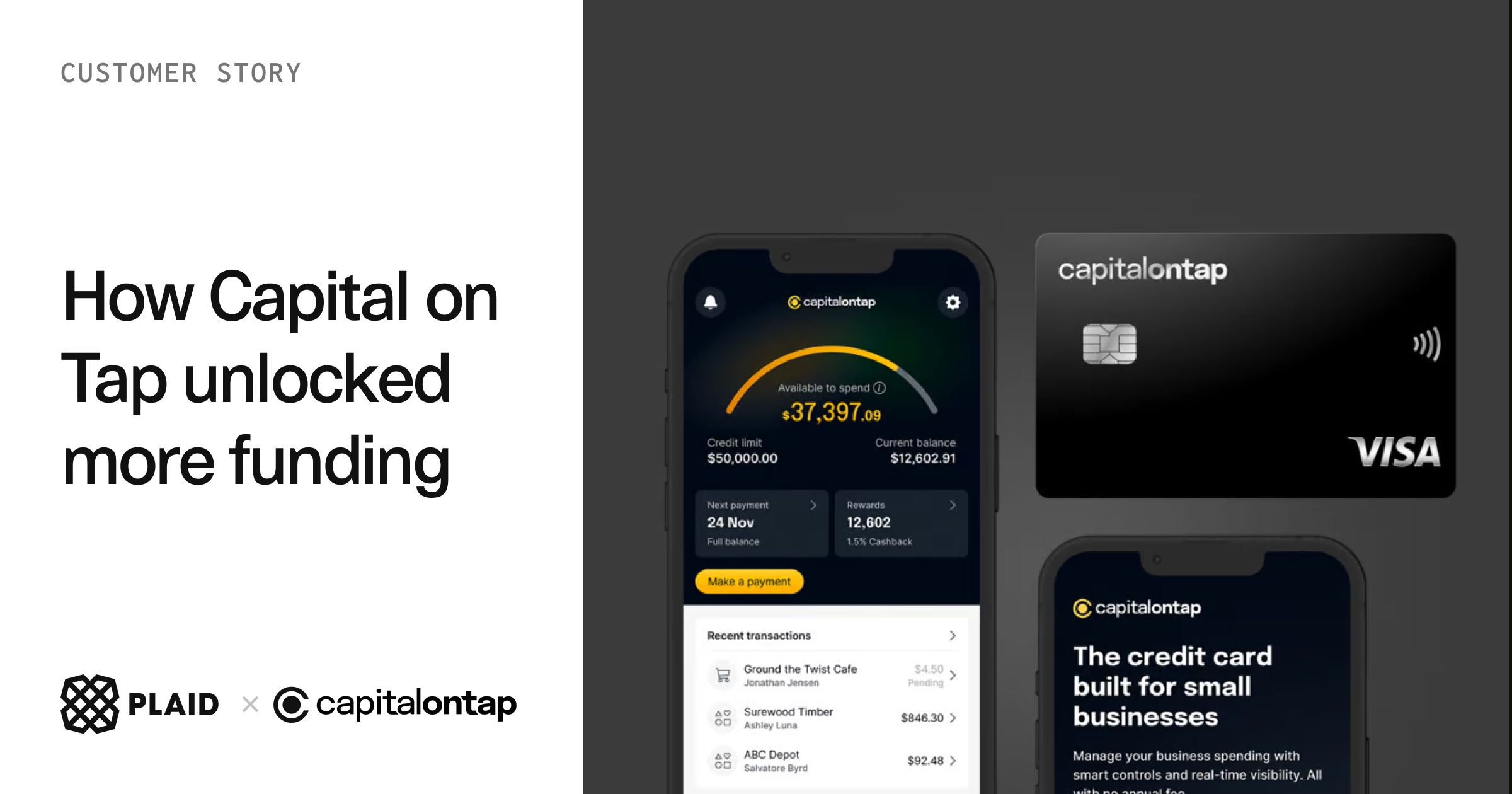 Capital on Tap - UK small business credit cards & funding | Plaid