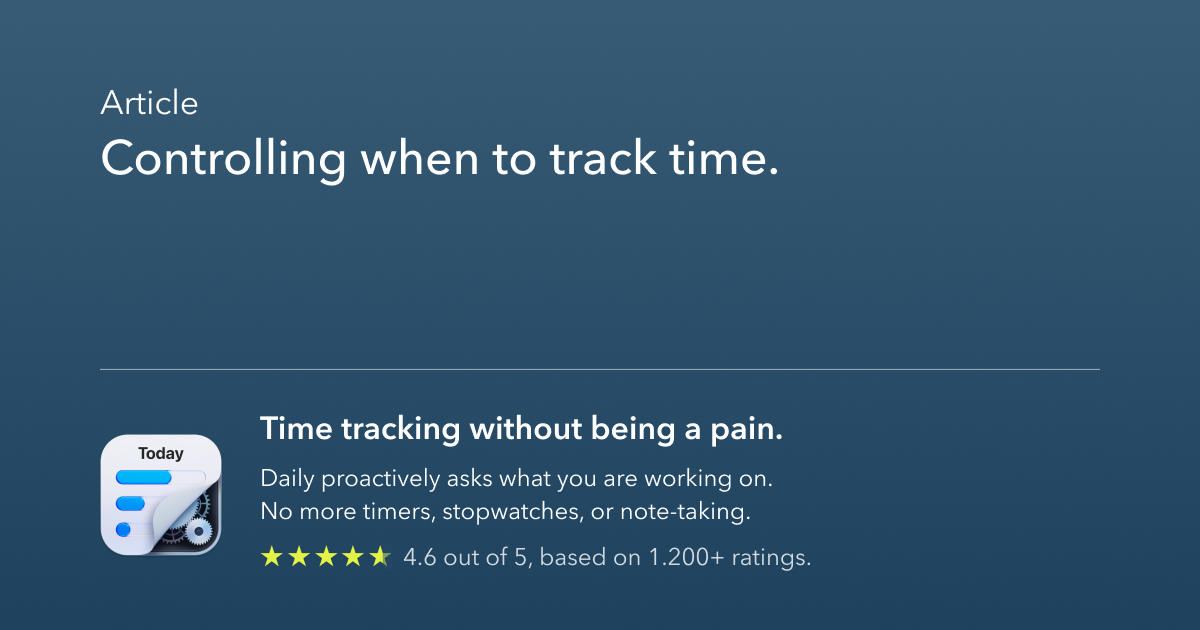 Controlling when to track time - Daily for Mac