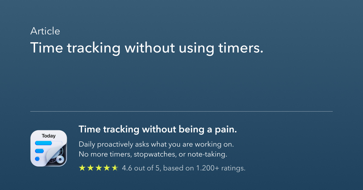 Time tracking without using timers - Daily for Mac