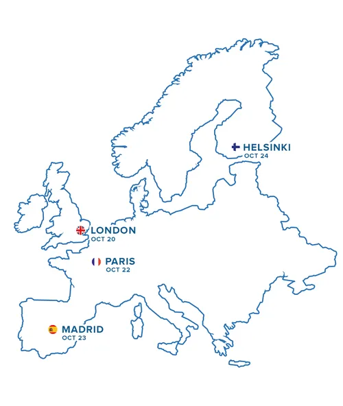 Come meet the founder of Coinbase in London, Paris, Madrid, or Helsinki ...