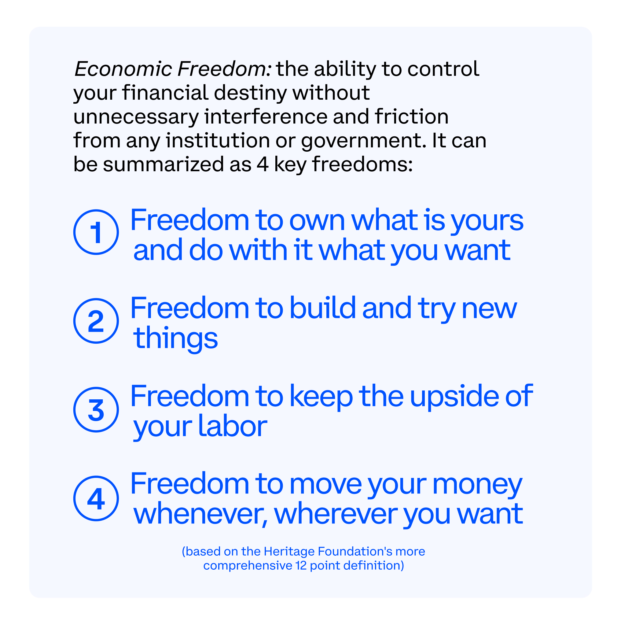 Economic freedom creates prosperity for all