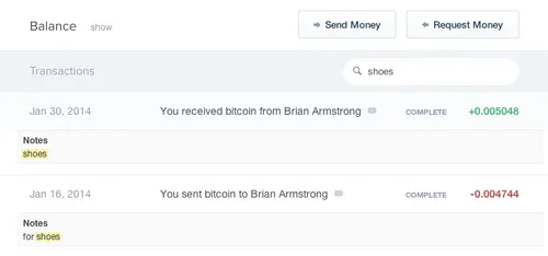 Searching Your Bitcoin Transaction History